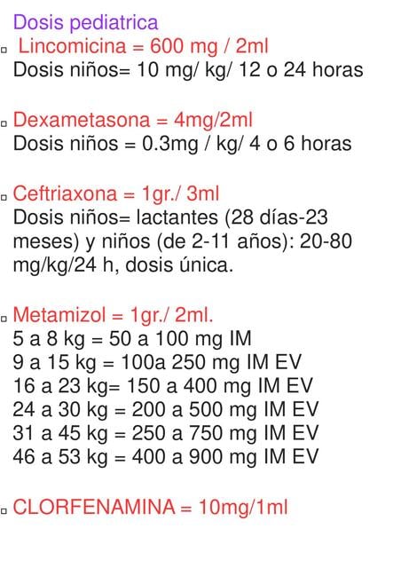 Flashcards de Dosis pediátricas | Por Breyci | uDocz