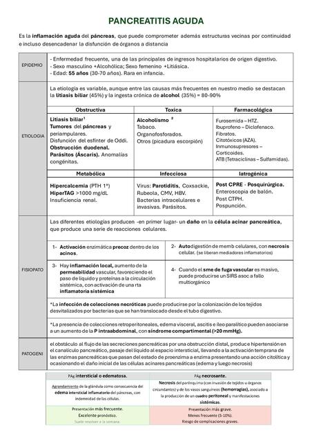 Flashcards de PANCREATITIS AGUDA - CRONICA, CA PANCREAS | Por Nicole ...