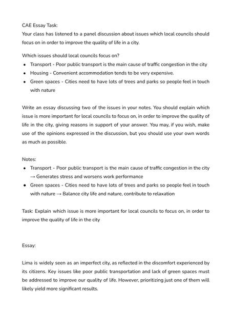 CAE Essay Task 1 | Dayana | uDocz