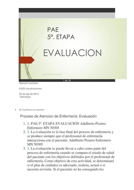 EVALUACION ETAPA DEL PAE | Martina | uDocz