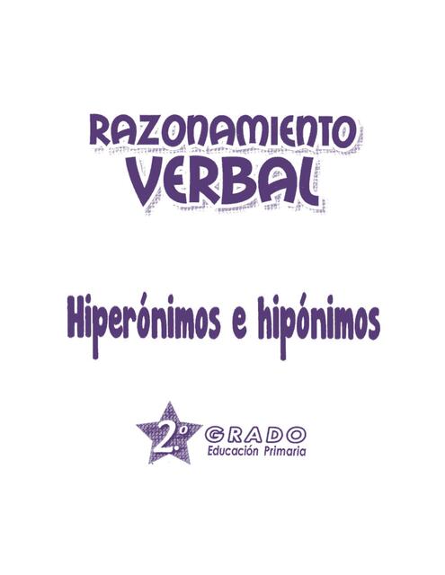 Hiperónimos e Hipónimos 2 Grado Primaria | BRANDON HUAMAN RONDAN | uDocz
