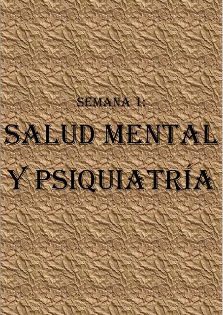 PSIQUIATRÍA 1 Salud mental y psiquiatría | Fernando Jose | uDocz