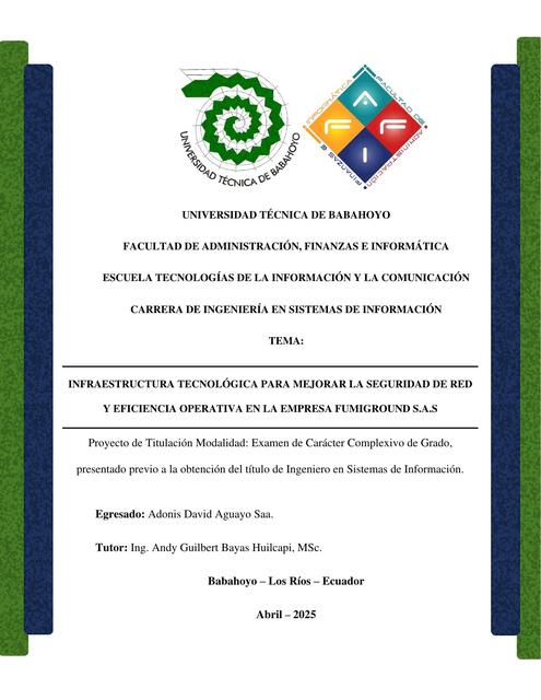 Infraestructura tecnológica para mejorar la seguridad de red en ...