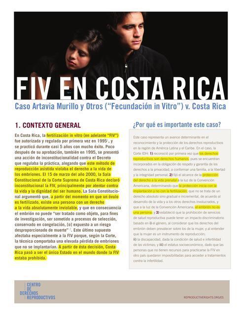 FIV en consta rica | Alexandra Montoya | uDocz