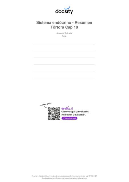 docsity sistema endocrino resumen tortora cap 18 | ARVIN LIZANDRO | uDocz