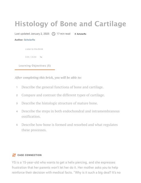Brick Exchange Histology of Bone and Cartilage | PERLA JOCELYN | uDocz