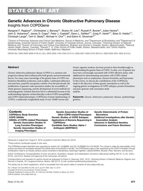 LECTURAS TEMA 3 NEUMOLOGIAAVANCES GENETICA EPOC | Sofi rr | uDocz