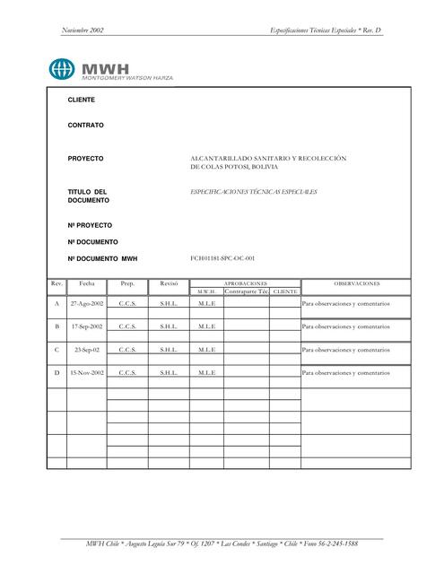 SPC OC 001 Especificaciones Especiales Potosí Rev | Jose Luis Sandi ...