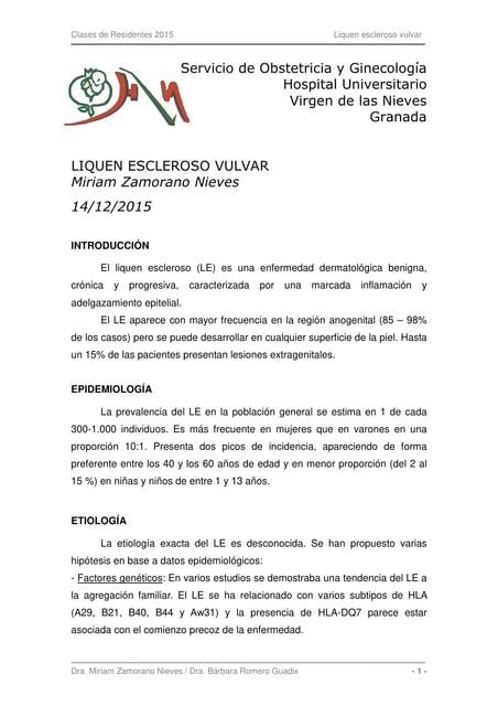 clase liquen escleroso vulvar | Martin Huallpa | uDocz