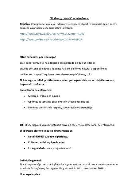 El Liderazgo en el Contexto Grupal | Vanesa | uDocz