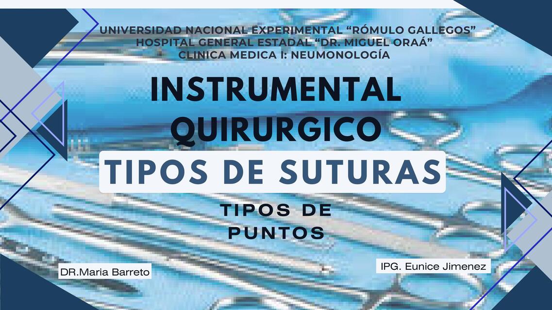 Instrumental quirúrgico tipos de suturas y tipos de suturas | Eunice | uDocz