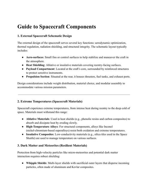 Guide to Spacecraft Components | Víctor | uDocz