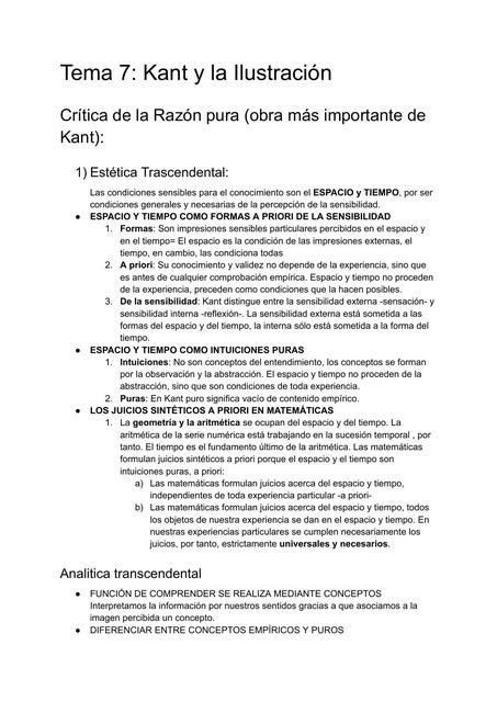 Tema 7 Kant y la Ilustración | sofia | uDocz