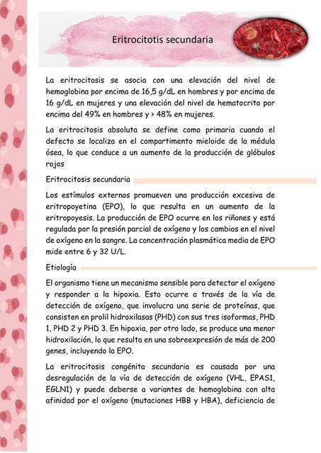 ERITROCITOSIS SENCUNDARIA | Brijema | uDocz