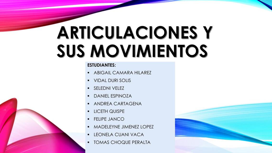 Articulaciones y sus movimientos | Yhordan Zabala | uDocz