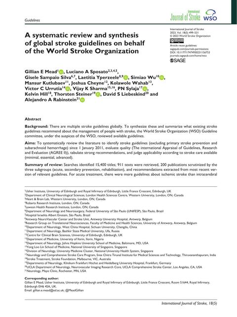 Guías tratamiento ACV | Andres | uDocz