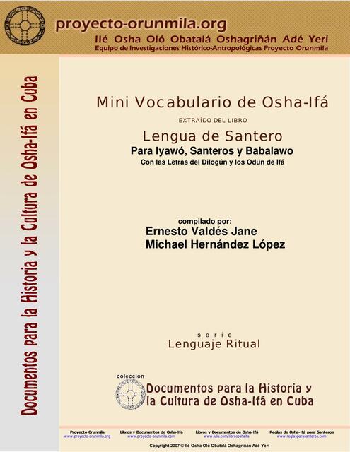 Mini Vocabulario de Osha Ifa | freddy rodriguez | uDocz