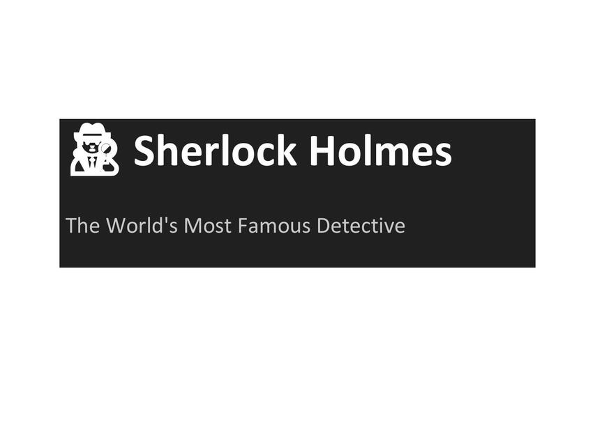 Sherlock Holmes Aesthetic Final English 1 | Emma | uDocz