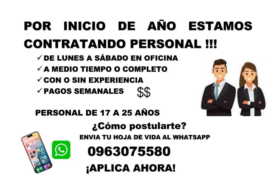 POR INICIO DE AÑO ESTAMOS CONTRATANDO PERSONAL | Omar | uDocz
