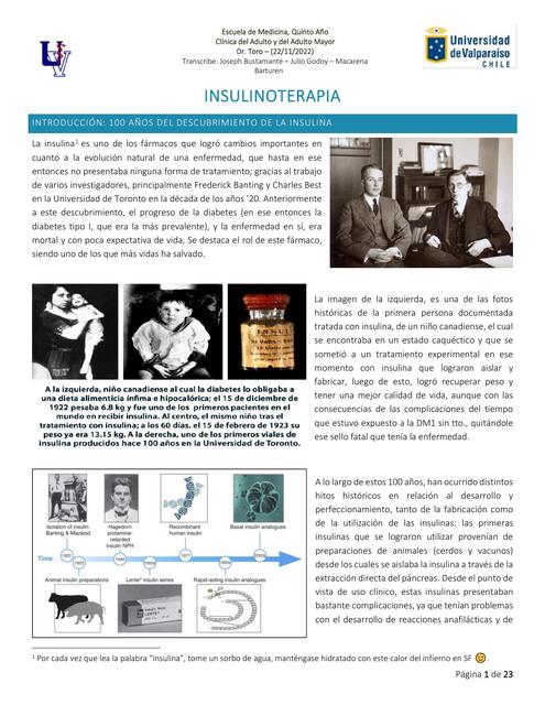 Insulinoterapia | MAGALY CLARA | uDocz