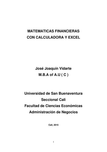 MATEMATICAS FINANCIERAS CON CALCULADORA | Julio | uDocz