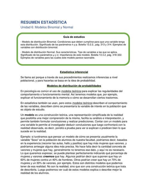 RESUMEN ESTADISTICA 2DO PARCIAL pdf | | uDocz