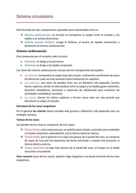 sistema circulatorio histología Gartner | Xdxd | uDocz