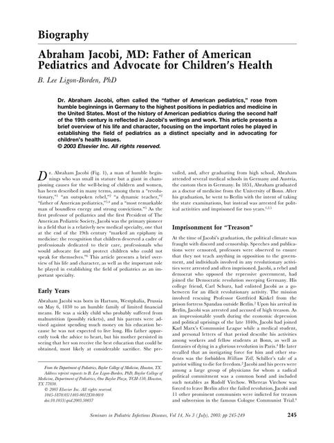 Abraham Jacobi MD father of american ped | Alejandro Uribe | uDocz