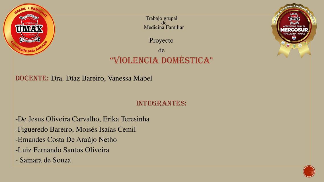 Violencia intrafamiliar | Isaura Alves | uDocz