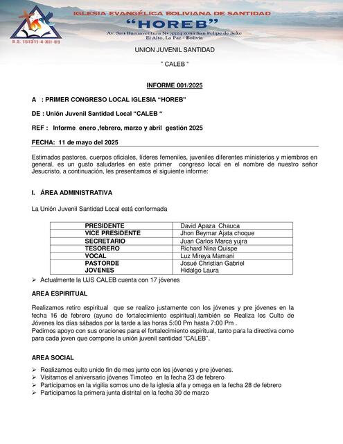 INFORME 1 CALEB | Jhon Beymar | uDocz