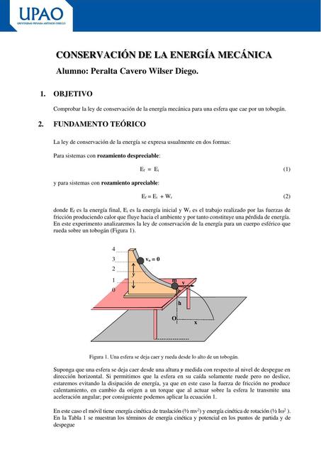 Laboratorio de física Conservación de la Energía Mecánica | Diego ...