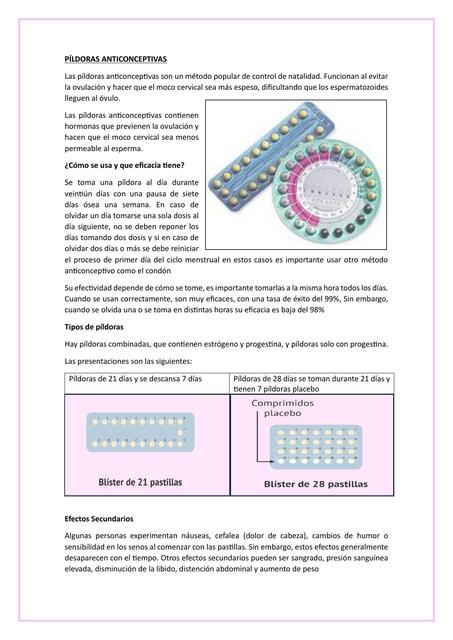 PARCHES Y PÍLDORAS ANTICONCEPTIVAS | Isa y Bruno | uDocz