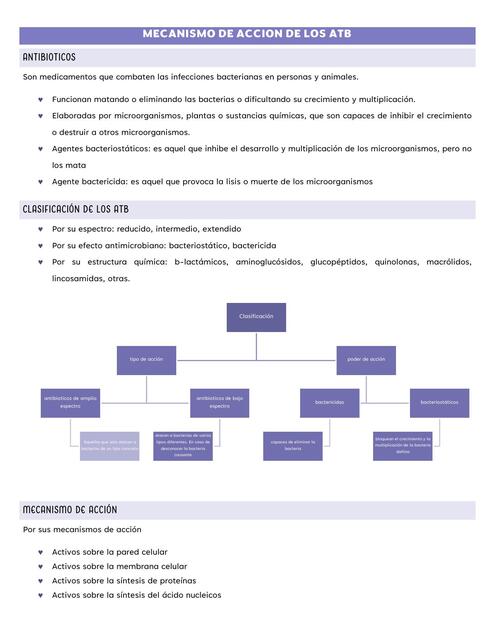 Mecanismo de acción de los ATB resumen | Kristyn Rodriguez | uDocz