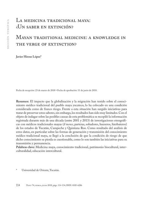 La medicina tradicional maya Un saber en extincion | Paola sofia | uDocz