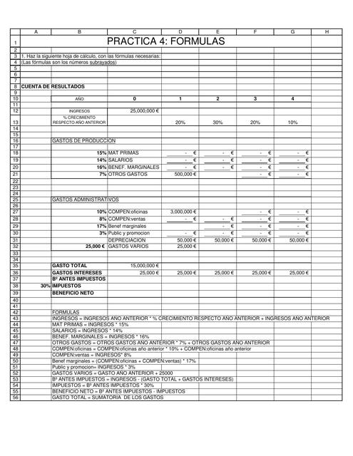 Practica 4 Formulas de excel | karla | uDocz