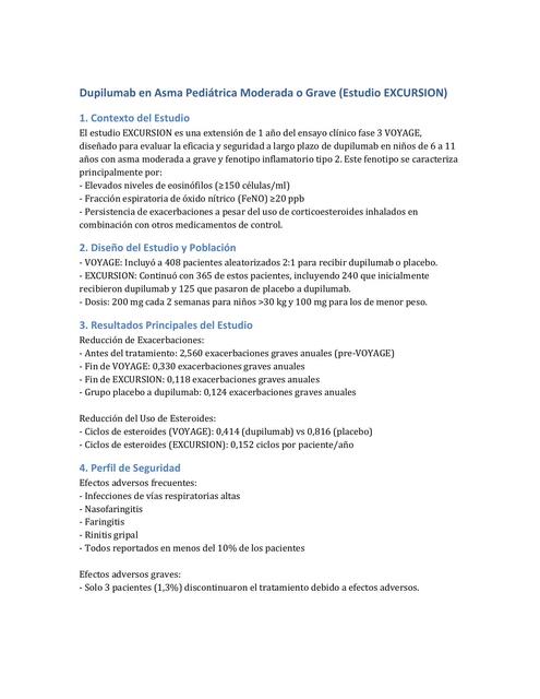 Flashcards de Dupilumab Asma Pediatrica Estudio EXCURSION Extens | Por ...