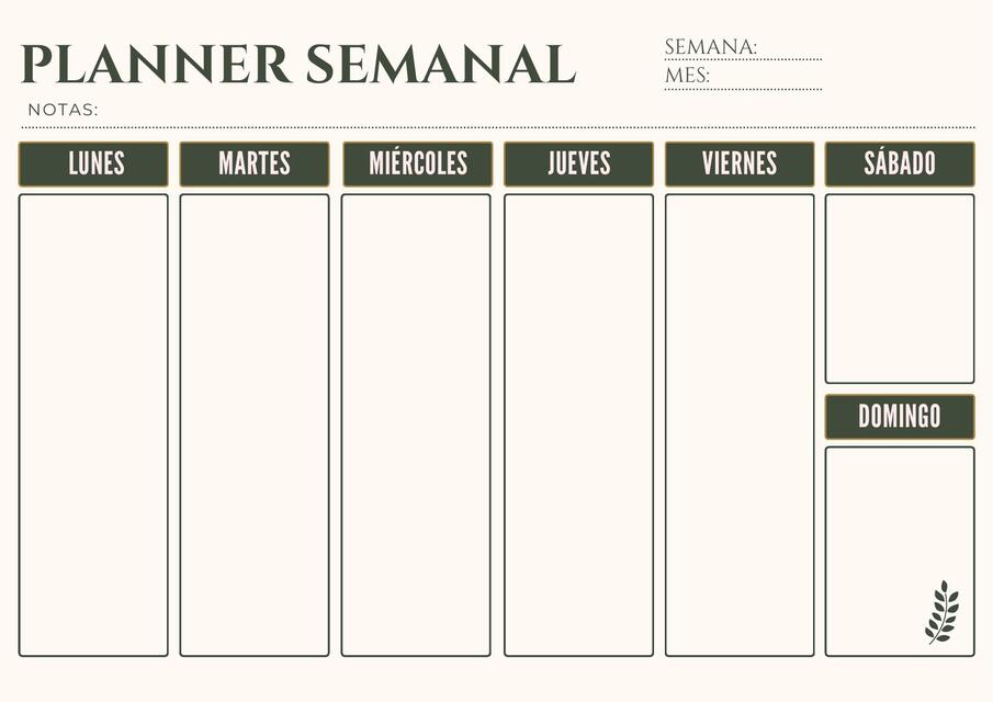 planner semanal minimalista marron pdf | Sofia | uDocz