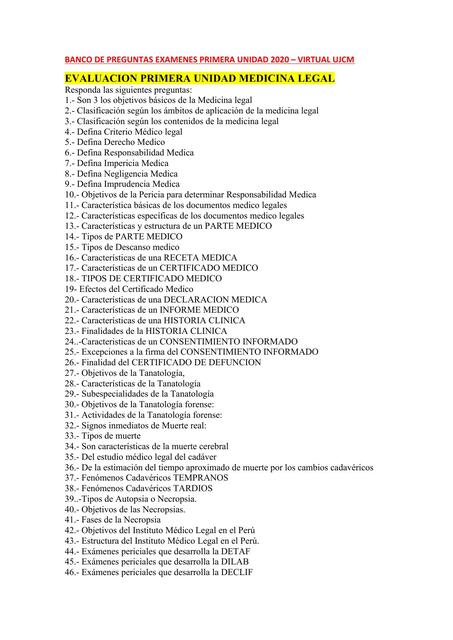 BANCO DE PREGUNTAS EXAMENES PRIMERA UNIDAD | veronica | uDocz