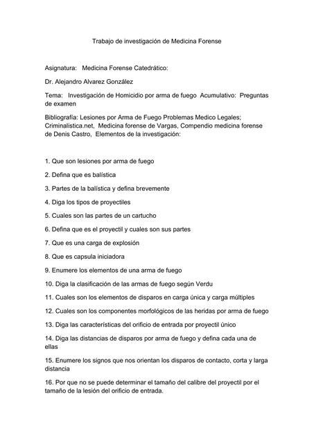 Cuestionario de lesiones por arma de fuego | veronica | uDocz