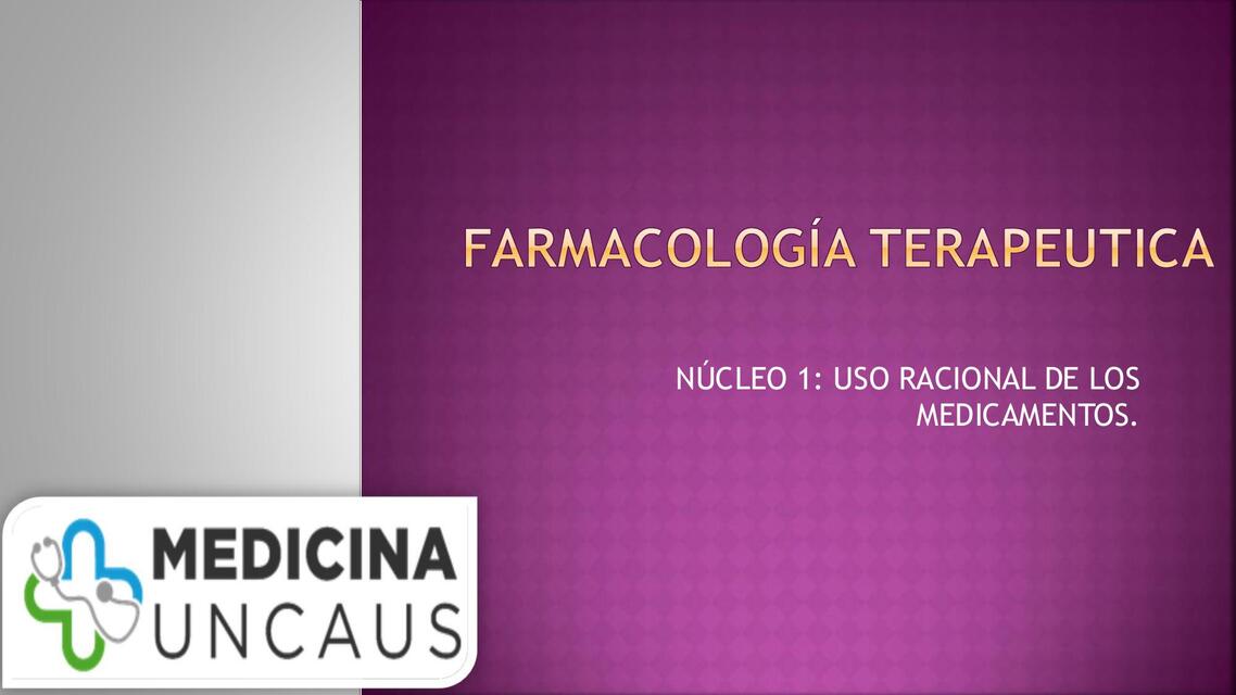 Nucleo 1 Farmacologia Terapeutica dosificacion | Celeste Codutti | uDocz