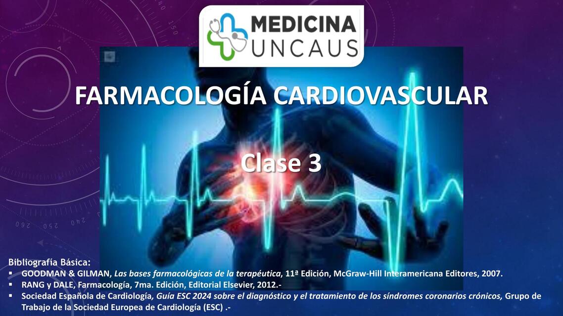 CARDIOVASCULAR CLASE 3 Farmacologia cardiovascular | Celeste Codutti | uDocz