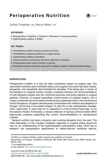 Perioperative Nutrition | Medi_Hami | uDocz