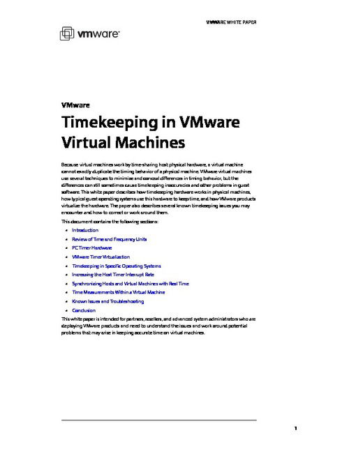 Flashcards de Timekeeping In Vmware Virtual Machines (2005) | Por HackerNews | uDocz