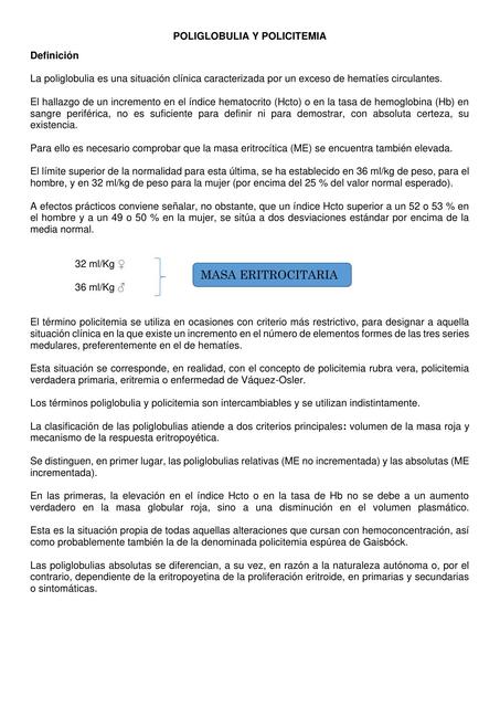 Poliglobulia y policitemia | Saul | uDocz