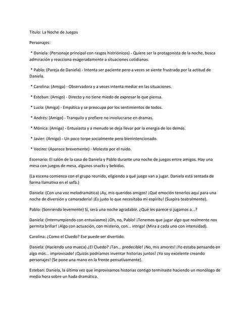 La Noche de Juegos | Rossana Sanchez | uDocz