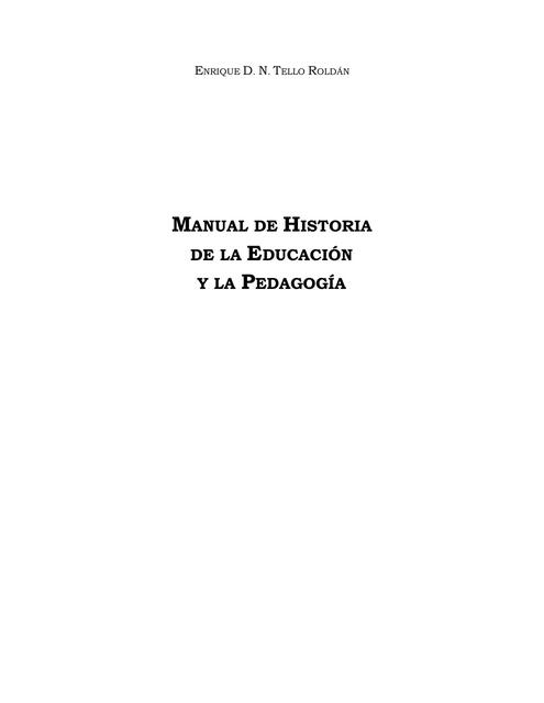 Manual de Historia de la Educación y Pedagogía Aut | Maria José | uDocz