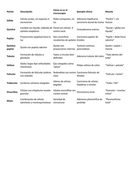 patrones neoplasias 2 | Costa Colle Leticia 8 8 6 1 1 5 | uDocz
