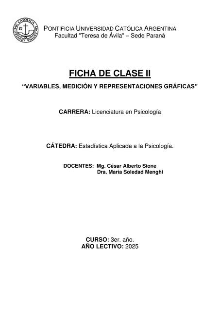 Ficha de clase II Variable MediciAn y GrAficas | Sofia | uDocz