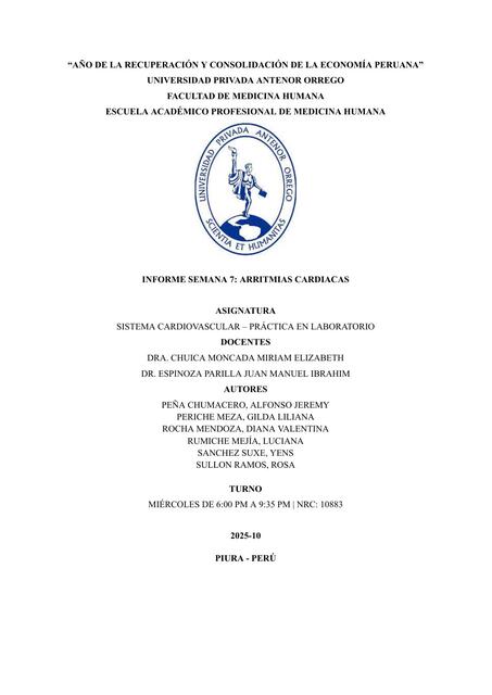 Informe Sem 7 Cardio Grupo 3 | Ylera | uDocz