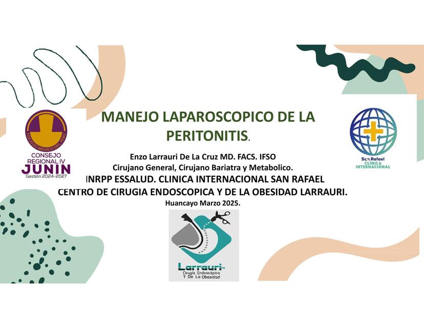 MANEJO DE LA PERITONITIS AGUDA POR VÍA LAPAROSCÓPICA | Mishelle Chavez ...